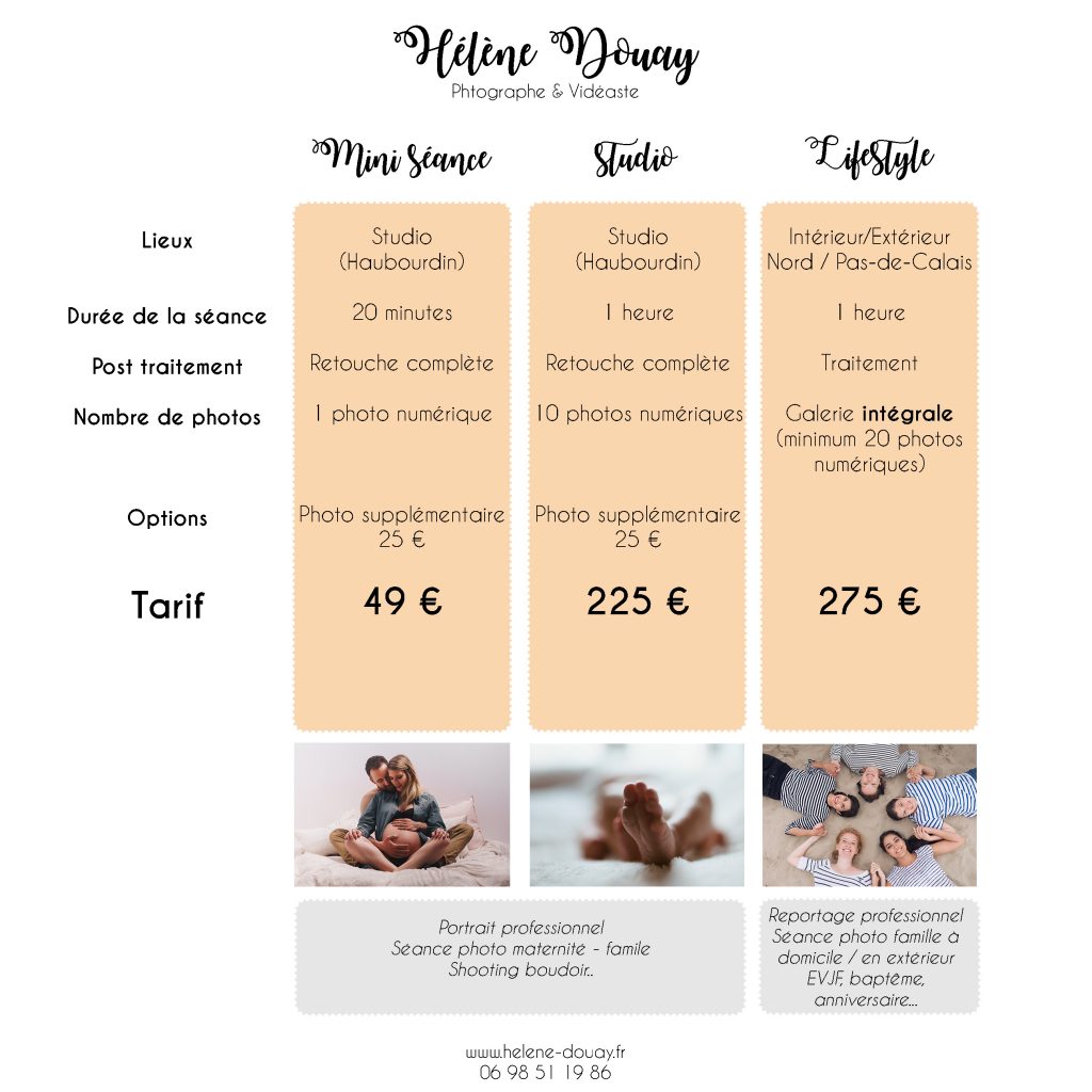Tarifs | Hélène Douay Photographe